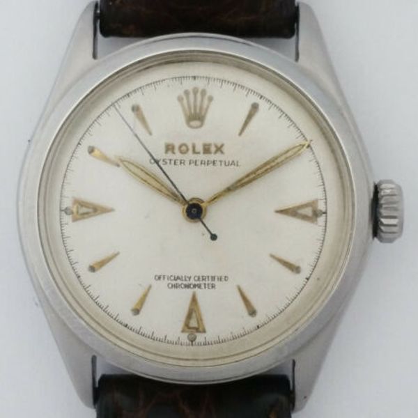 Rolex 6106 Semi Bubbleback 1960s Mens Oyster Perpetual Vintage Watch ...