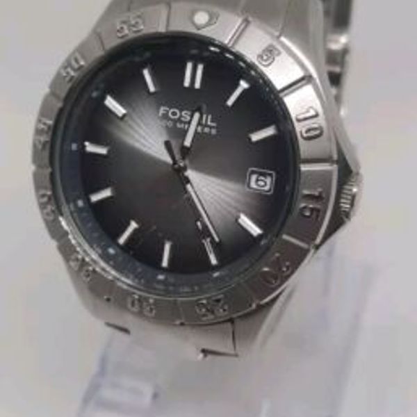 RARE & RUNNING! Fossil Quartz Watch AM3688 Men 100m Rotating BLACK-TO ...