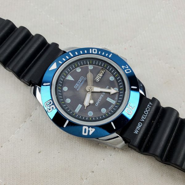 ORIGINAL VINTAGE 6349A SEIKO MOD DIVER AUTOMATIC BLUE 23 JEWELS MENS ...
