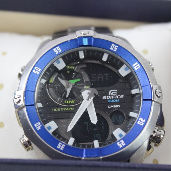 Mens Casio Ediface Tide Graph 200m Diver's Watch Ref EMA-100 Quartz ...