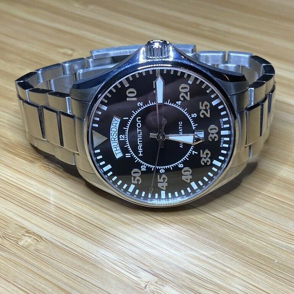 HAMILTON Khaki Aviation Pilot Day Date Automatic SS Black Dial H64615135 | WatchCharts