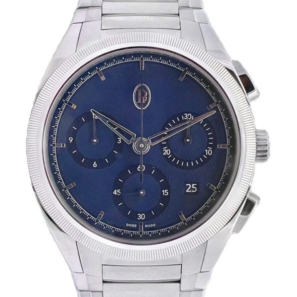 Parmigiani 42mm Tonda Chronograph “Blue Dial” Platinum Bezel & Bracelet Stainless Steel ...