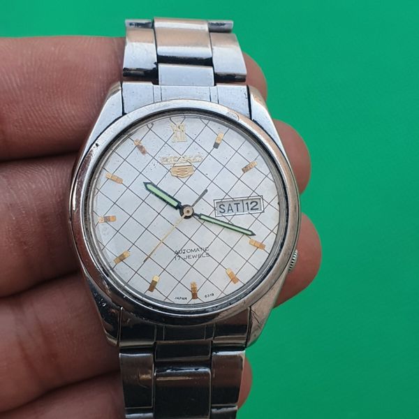 Vintage Seiko 5 Automatic 17 Jewels Stainless Steel White Dial watch For Men's | WatchCharts ...