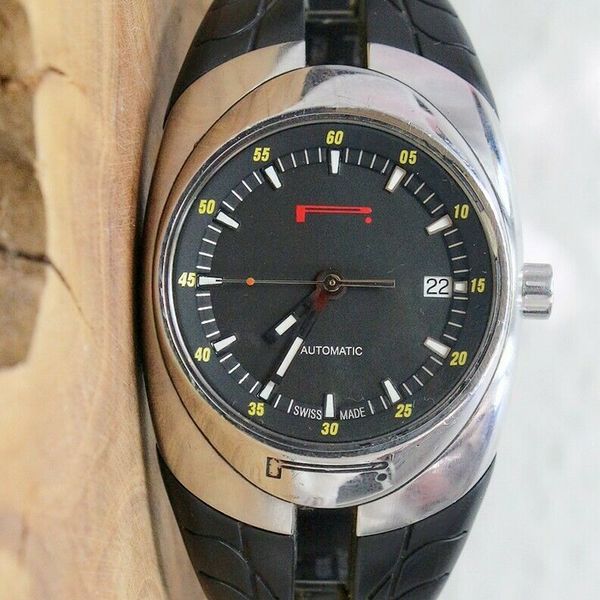 Pirelli Pzero Tempo Automatic Wristwatch Rubber Tire Band Sport Watch ...