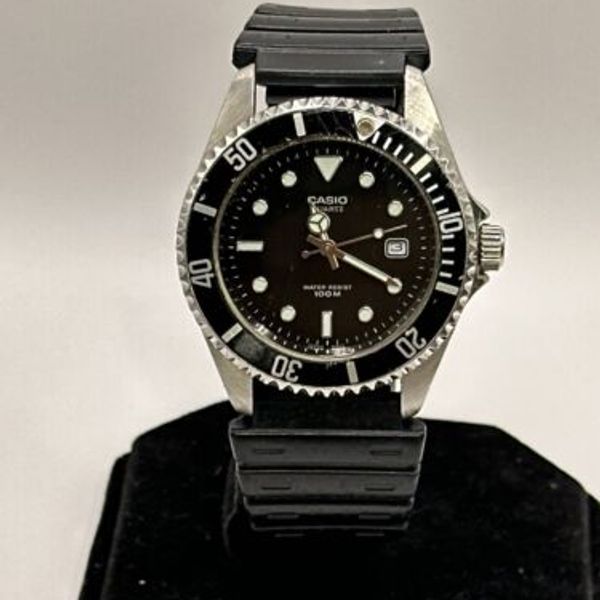 Casio Divers Watch MTD-1010 (1346) Black Dial Vintage. Working Great ...