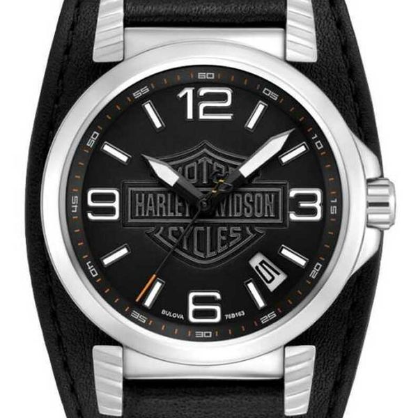NEW Harley Davidson Bulova 76B163 Men's 42MM QUARTZ BIKER WATCH ...