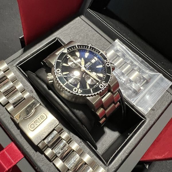 Oris TT1 Diver's Chronograph (Ref 674-7542-70-54) Complete Set with ...