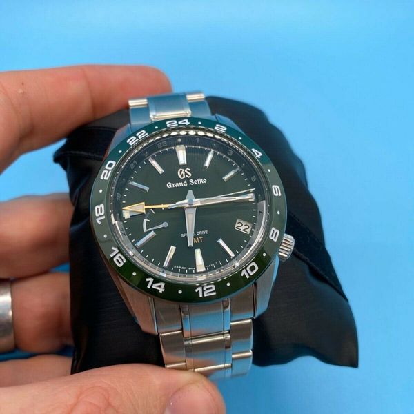 Grand Seiko SBGE257 Spring Drive GMT Watch Green Dial with Box and ...