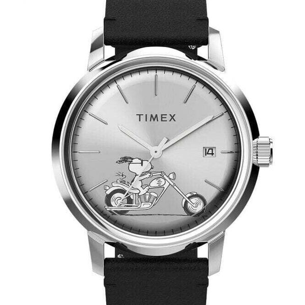Timex Marlin Automatic x Snoopy Easy Rider 40mm Leather Strap Watch ...