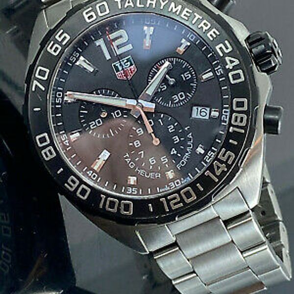 TAG HEUER FORMULA 1 CAZ1010 CHRONOGRAPH. BOX/PAPERS/2 STRAPS 2018 YR 1 ...