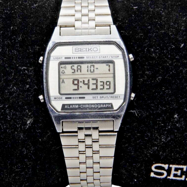 Excellent Vintage Seiko Watch Men Silver, Digital Alarm Chronograph ...