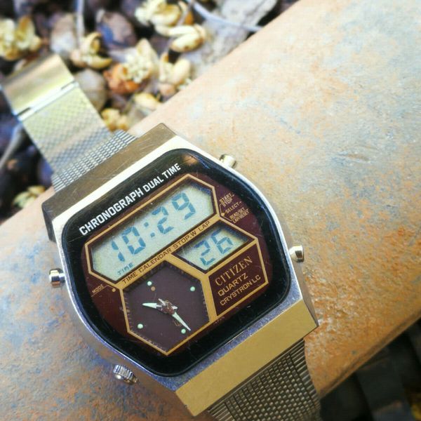 Citizen Crystron LC Digi-Ana Vintage Quartz Chronograph 41-9010 JDM ...