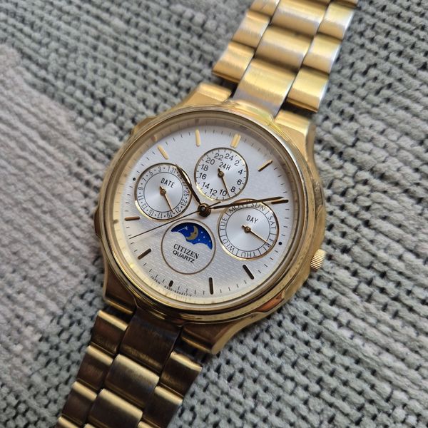 Mens Citizen Vintage Rare Moon Phase Style Calendar Watch | WatchCharts ...