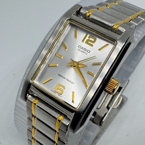 Vintage Casio Quartz Watch LTP-1235 Women Dual Tone Rectangle Analog ...