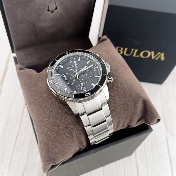 Bulova Marine Star 96B272 Stainless/Quartz Men's Chronograph Black ...