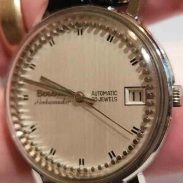Vintage Bulova Ambassador Automatic 35mm Men's Stainless Steel Watch ...
