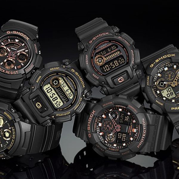 CASIO / G-SHOCK [Casio / G shock] BASIC basic black / rose gold ...