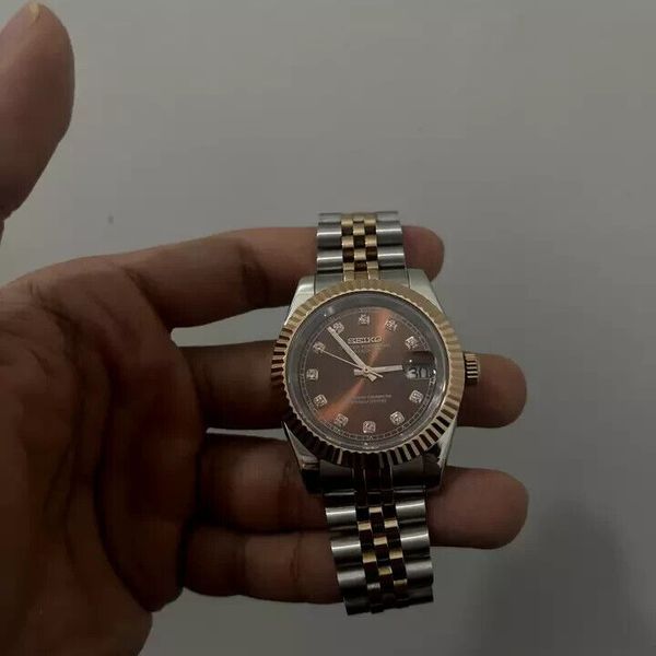 Seiko Mod Brown Diamond Dial NH35 40mm 36mm Watch Brand New ...