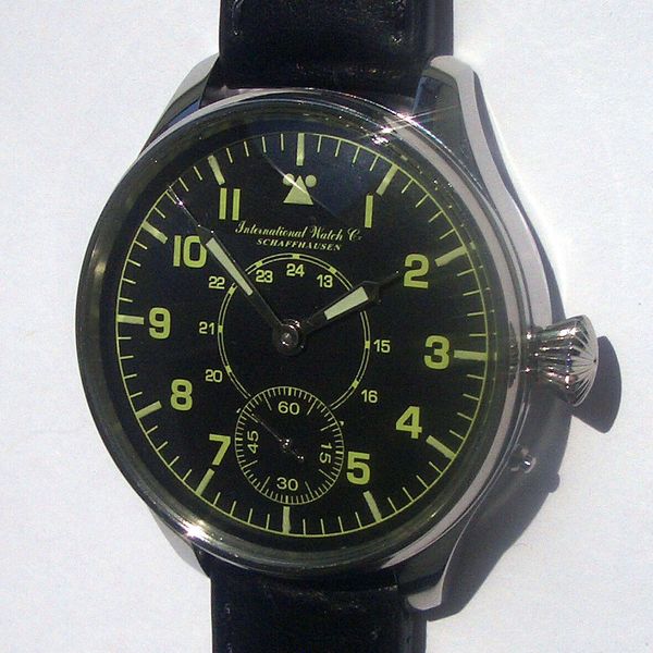 Rare Big Military IWC Schaffhausen Swiss Watch Steel Case Aviator ...