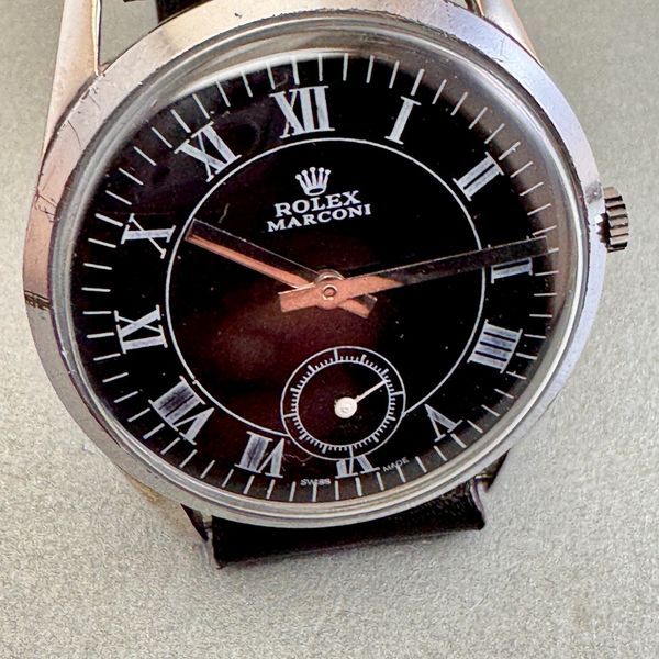 VINT Rolex Marconi black dial swiss made wind up ca 57 NO RESERVE PRICE ...