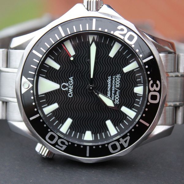 SOLD Omega Seamaster Pro SMP Quartz 2264.50 Black Wave Dial Sword Hands ...