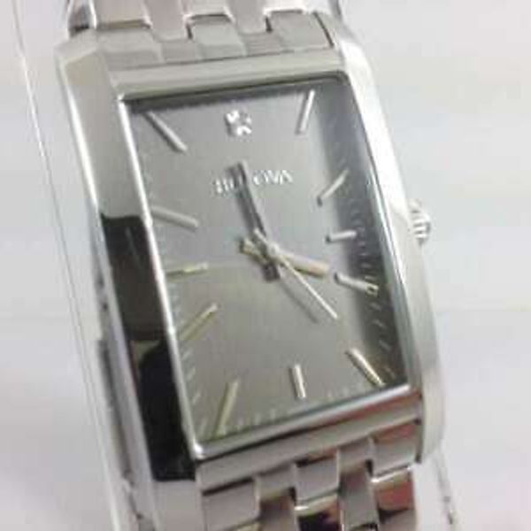 240$ Bulova Mens 96D137 Quartz Diamond Watch Stainless Steel ...
