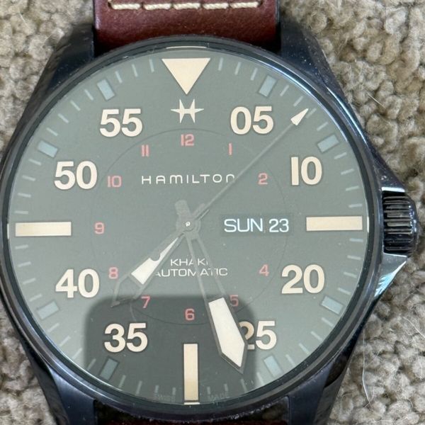 Hamilton Men's H64705531 Khaki Pilot 46mm Automatic Watch | WatchCharts ...