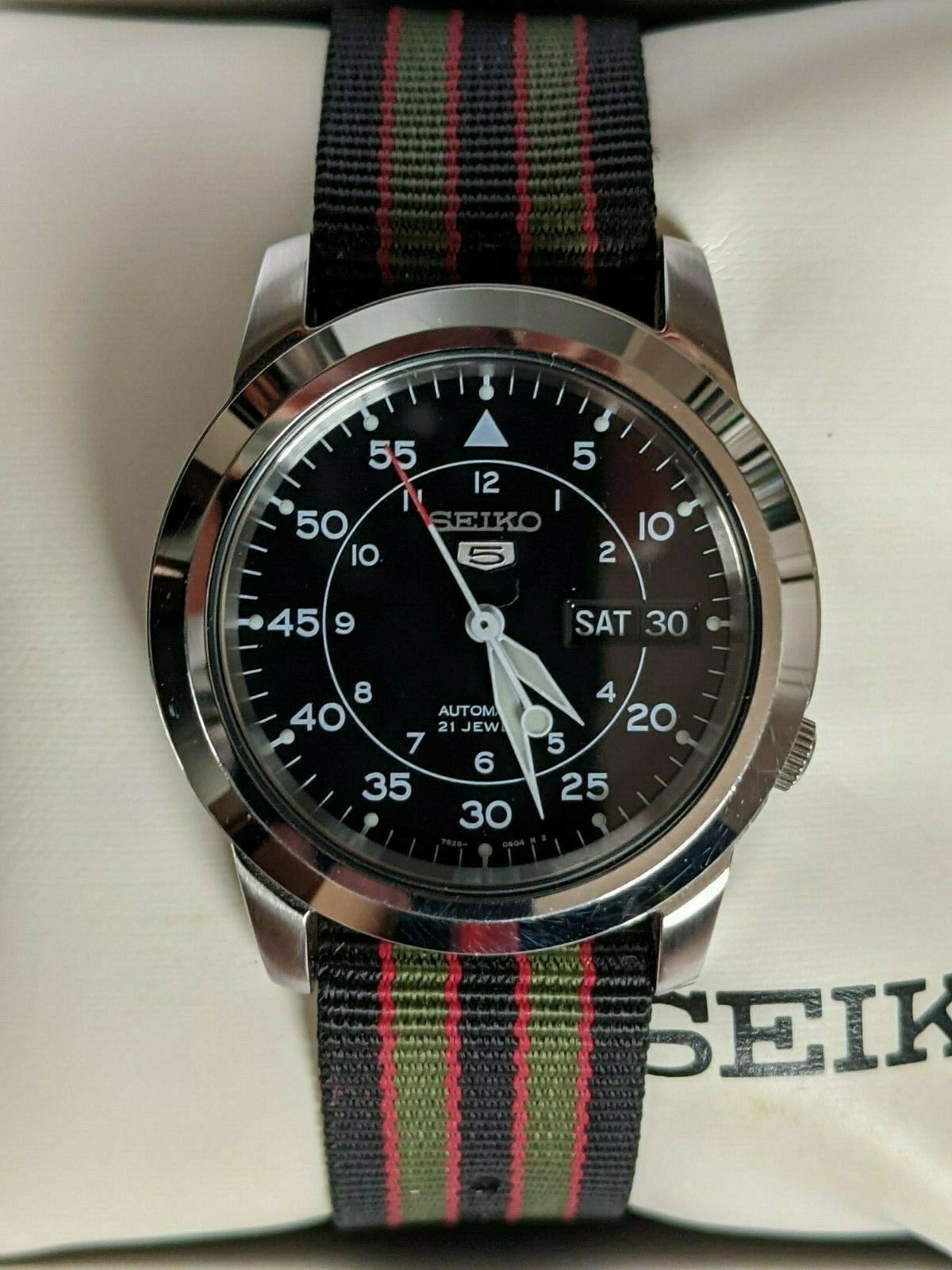 Seiko 5 Sports SNK809 MOD with polished SNKK11 Case Pilot Field Watch ...