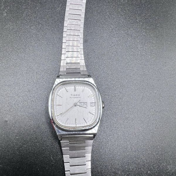 Vintage Timex TV Square Automatic Watch Running | WatchCharts Marketplace