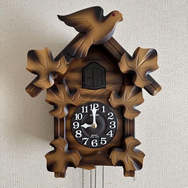 Citizen cuckoo clock wooden wall clock fuhigo type rhythm made in Japan ...