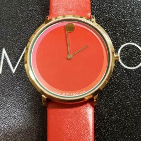 Movado Modern 47 Watch With 40mm Red Face & Red Leather Band | WatchCharts