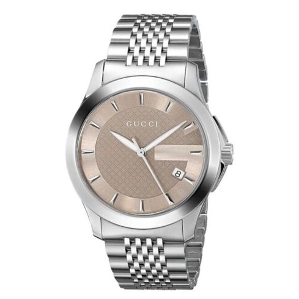 Gucci G-Timeless Men's Brown Dial Stainless Steel Quartz Watch ...