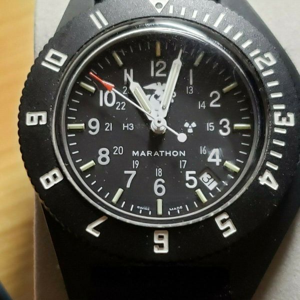 US MILITARY PILOT WATCH AVIATION MARATHON NAVIGATOR DATE, Marine Corps ...