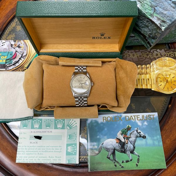 FS: Rolex Datejust 16200 U serial ca. 1998 (box/papers) texture dial on ...