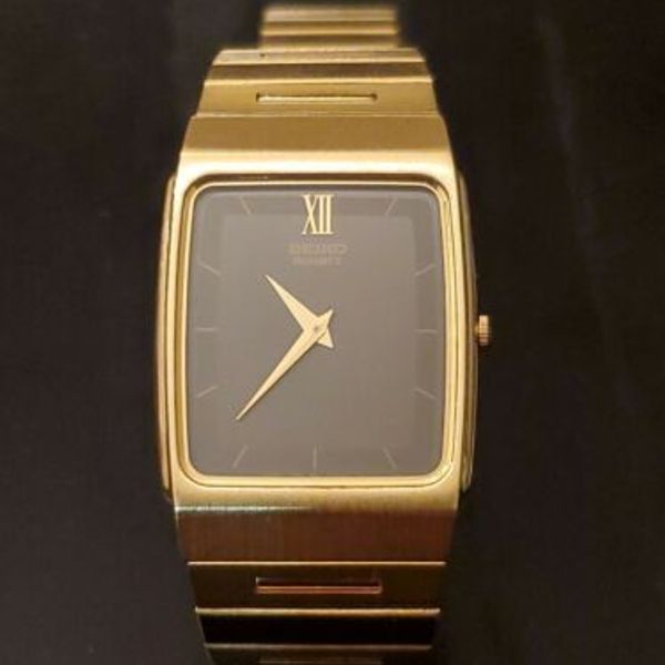 Seiko 5Y30-5B59 Vintage Mens Gold Tank Style Quartz Watch | WatchCharts Marketplace
