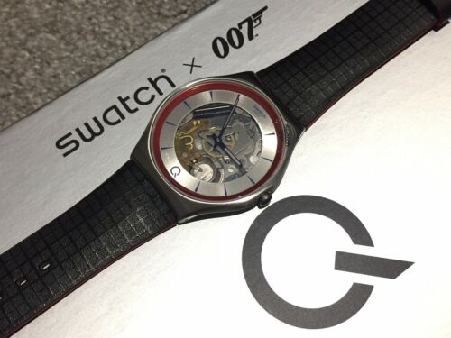 SWATCH X 007 SKIN IRONY 42 "2Q" WATCH SS07Z102 JAMES BOND NO TIME TO DIE Blue Q | WatchCharts ...