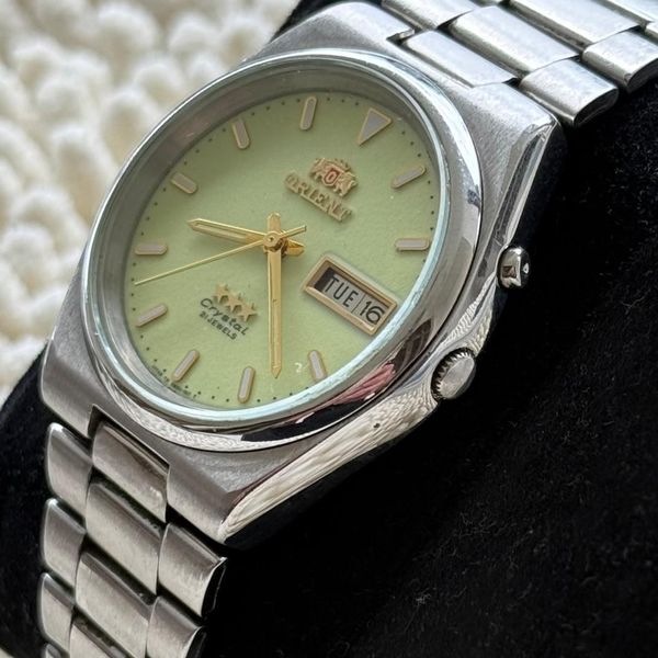 Vintage Orient 3 Star Automatic Men's Watch Light yellow Dial Japan ...