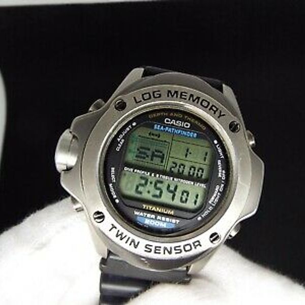 Vintage CASIO Digital Watch TITANIUM DIVER SCUBA SPF-100 SEA PATHFINDER ...