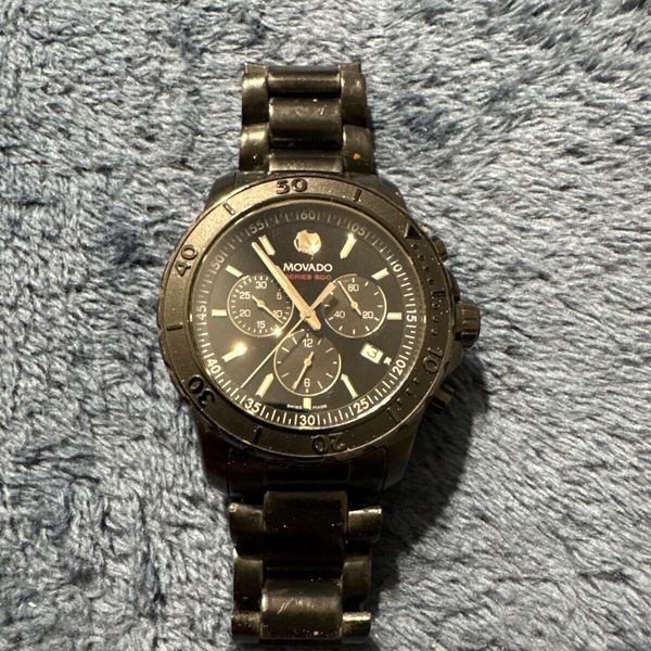 Movado 2600110 Series 800 Chronograph Black Dial Men's Watch ...