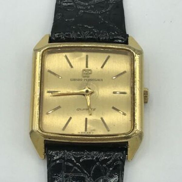 Vintage Girard Perregaux Quartz 4016 RF Gold Toned Mens Watch Pristine ...