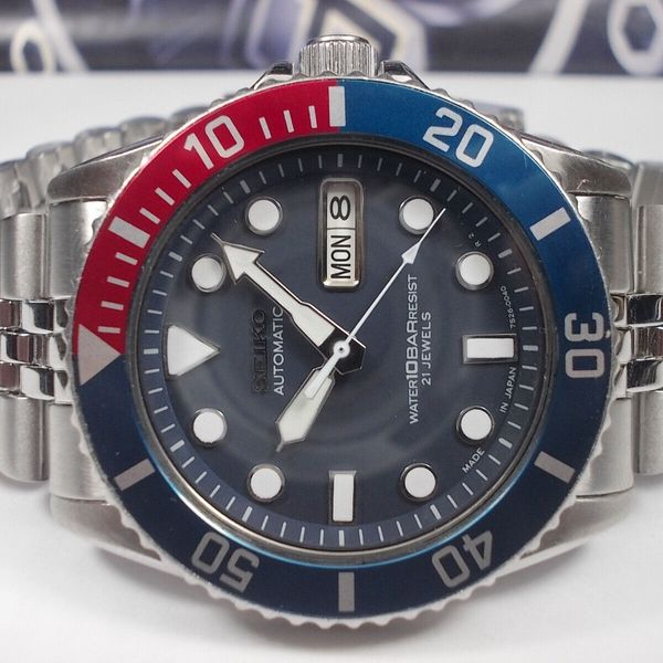 SEIKO 10BAR SKX033J 'JAPAN' DAY/DATE AUTO MENS WATCH 7S26-0040, PEPSI ...