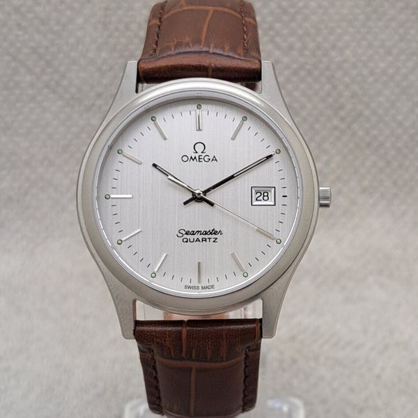 Vintage Omega Seamaster Silver Dial 1425 Date Quartz Men's Swiss Watch ...
