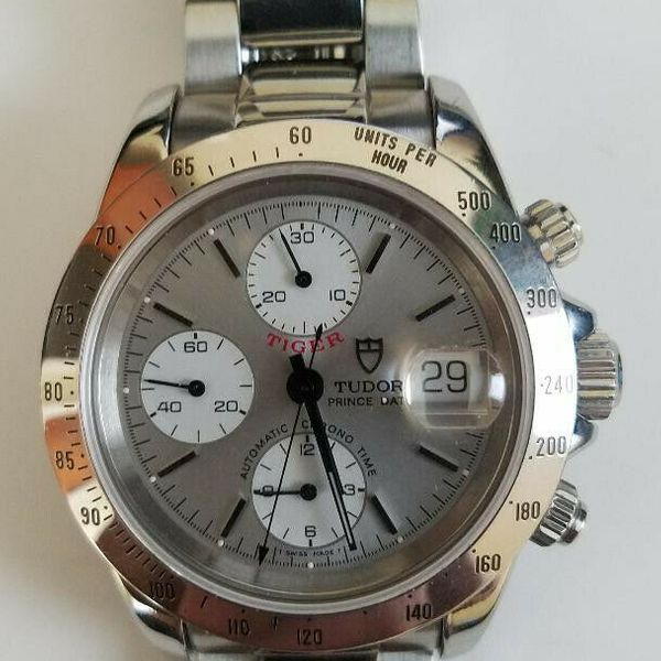 Tudor Prince Tiger Chronograph Stainless Watch 79280 & Box | WatchCharts
