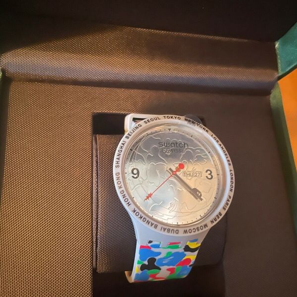Swatch X Bape Tokyo Grey/Silver Multi Camo Limited Edition Watch, Brand ...