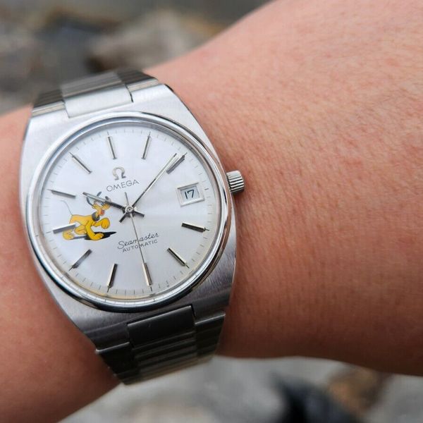 VINTAGE OMEGA SEAMASTER AUTOMATIC DISNEY FLUTO DIAL MEN`S DRESS DATE ...