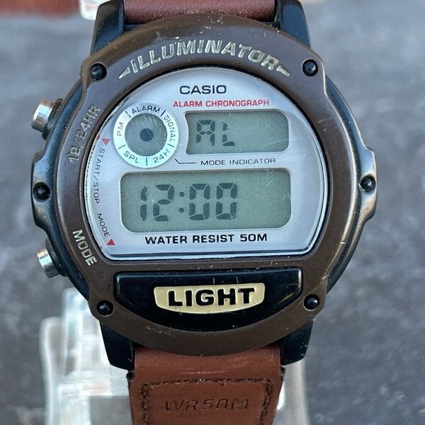 Casio Illuminator Digital Watch Men Brown Backlight 1536 W-89H New ...