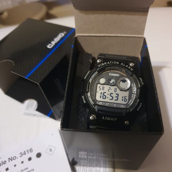 Casio Vibration Alarm Watch Black W-735H | WatchCharts Marketplace