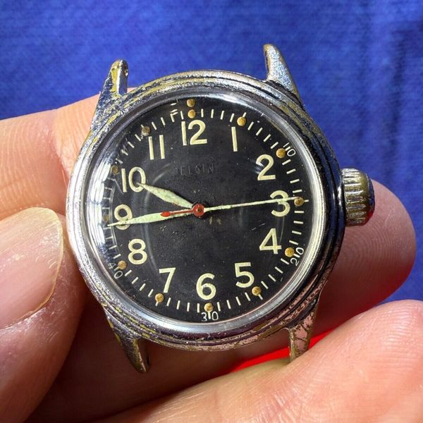 Vintage Elgin US Military Watch WW2 Era SS-5. *NOT WORKING SOLD FOR ...