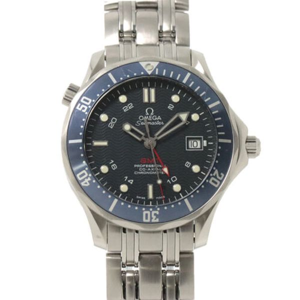 OMEGA Seamaster 300 GMT Professional Co-Axial 2535 80 Quadrante Navy da Uomo 90238682 ...