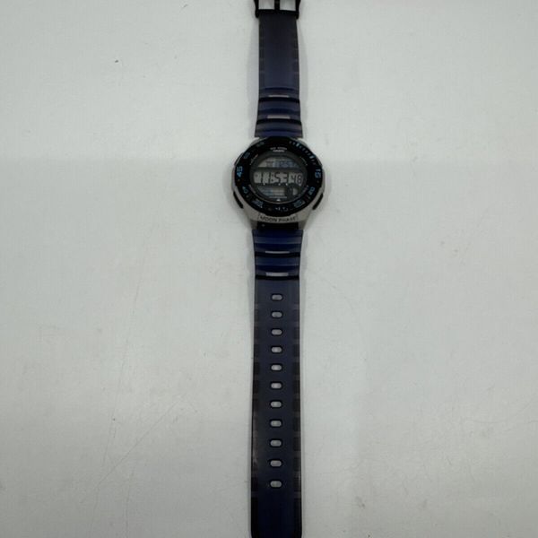 Casio Illuminator Watch Men 43mm Moon Phase Black 3473 WS-1100H Tide ...